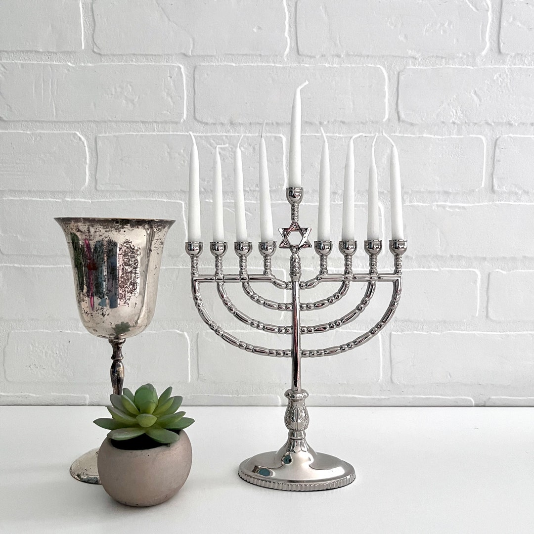 Vintage Silver Menorah, Ritelite Ltd. Menorah, Nine Candle Menorah ...