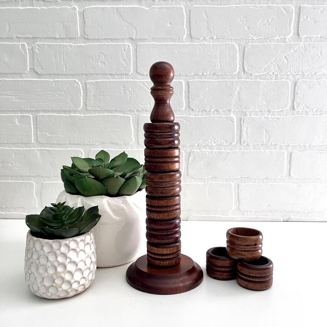 Vintage Wood Napkin Rings, Boho Style Napkin Rings, Set of 9 Napkin ...