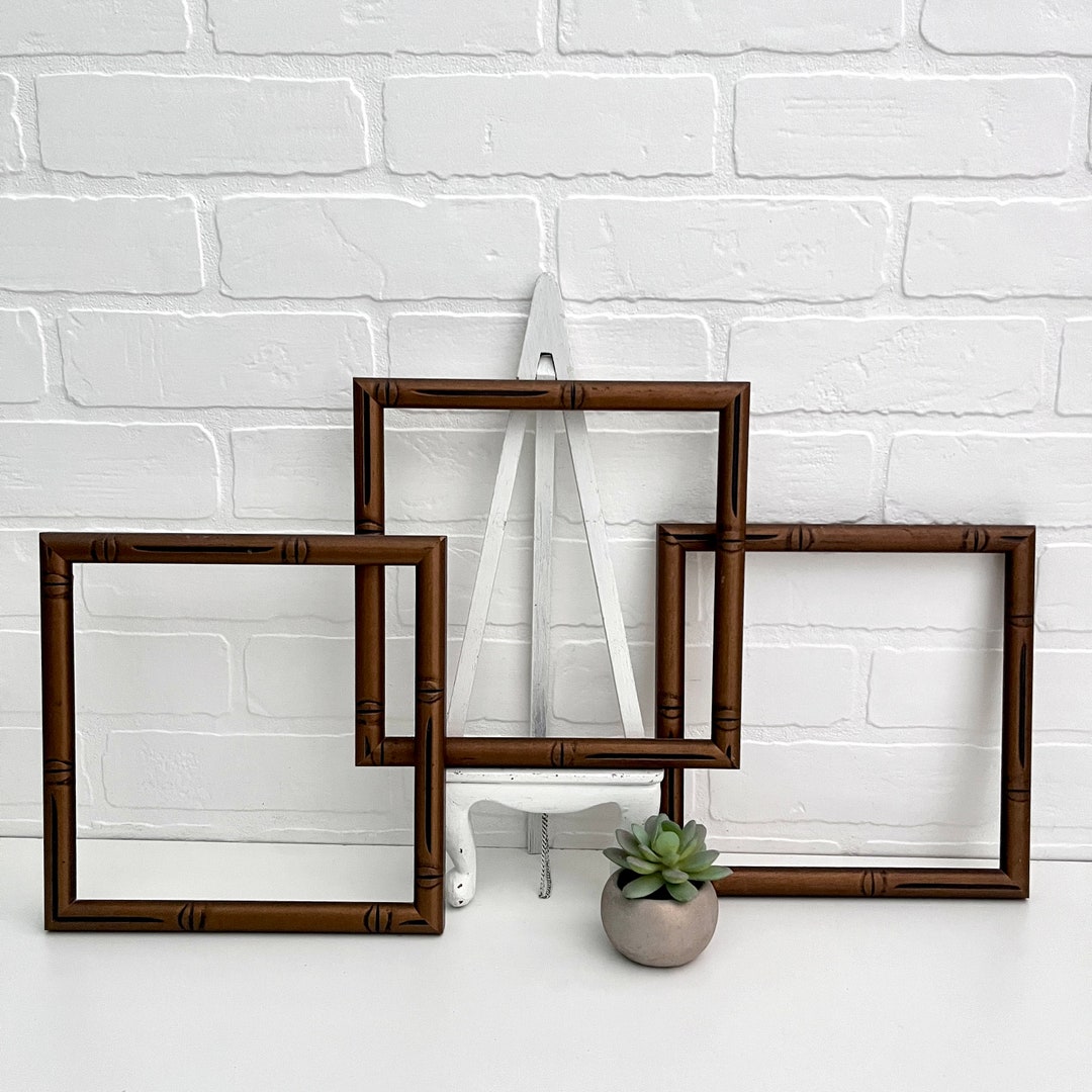 Set of 8 X 8" Bamboo Picture Frame, Bronze Finish Bamboo Frame, Asian ...