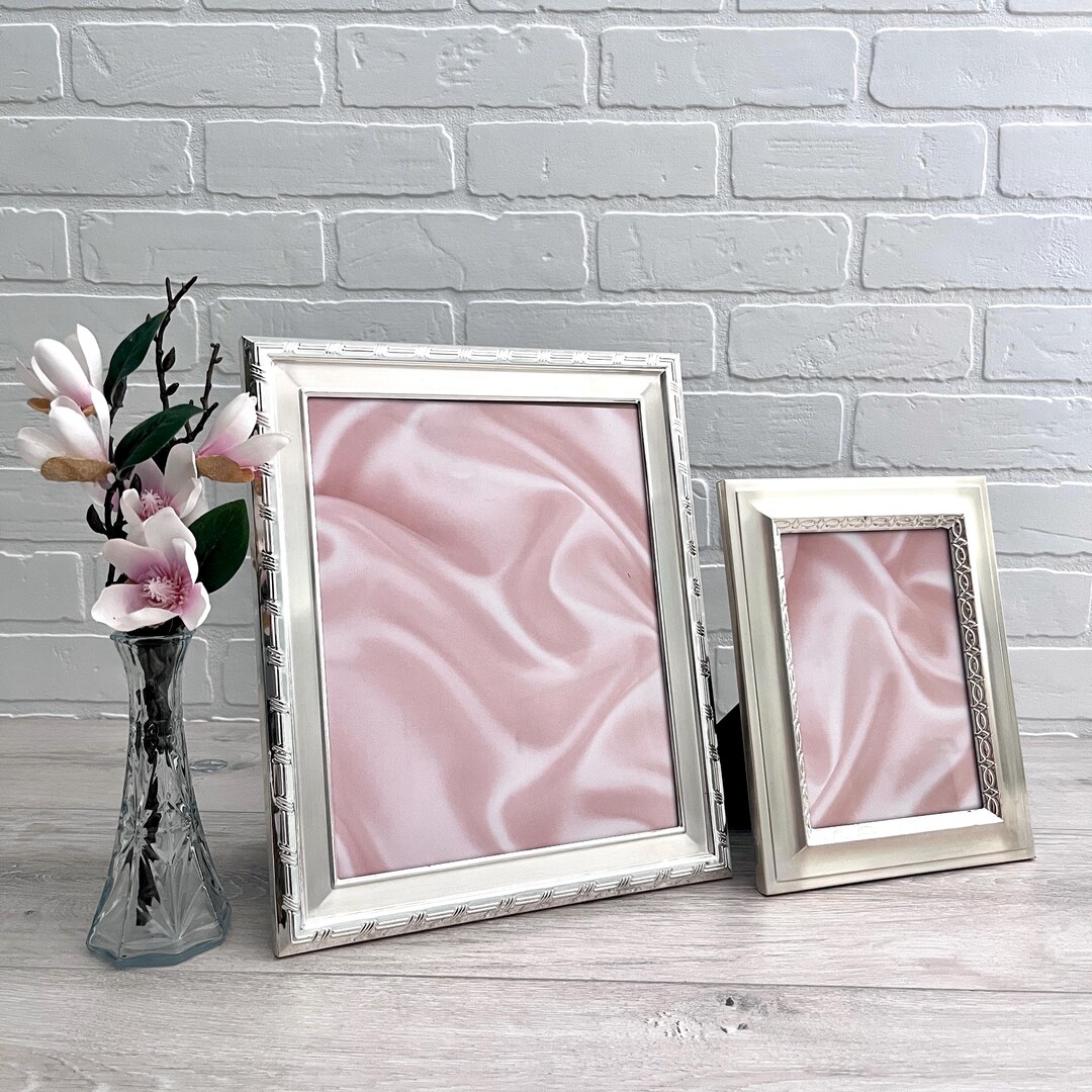 Set of 2 Silver Metal Picture Frames, Vintage Burnes of Boston Frames ...