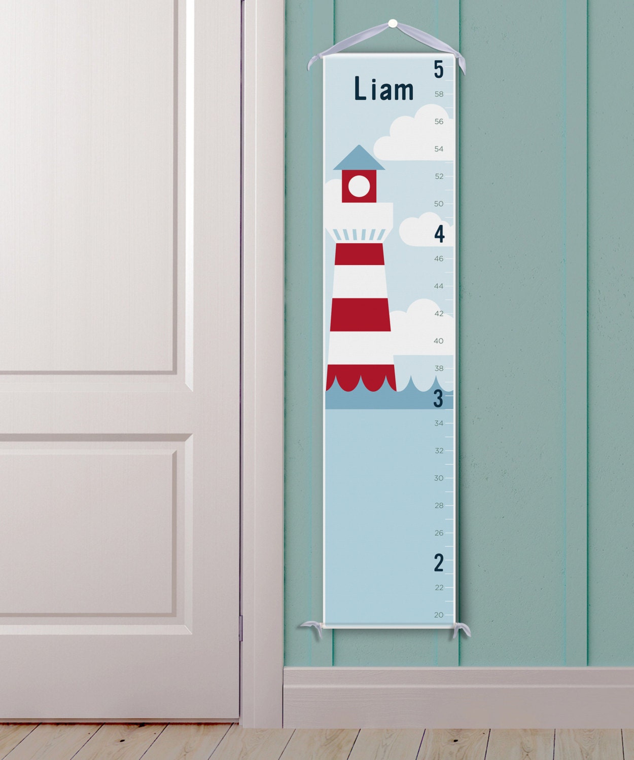Personalized Lighthouse Nautical Growth Chart | Etsy