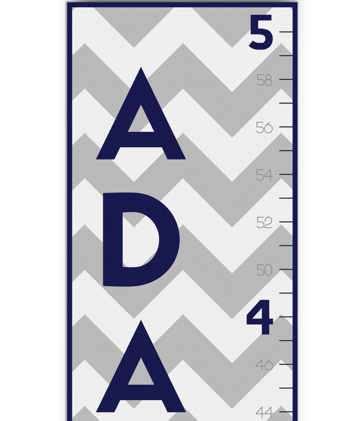 Personalized modern Chevron Growth Chart in Grey - Etsy