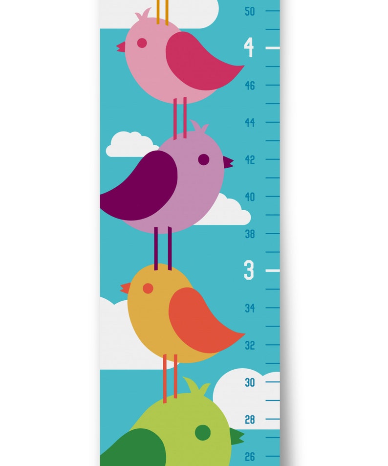 Personalized stacked Birds Growth Chart - Etsy