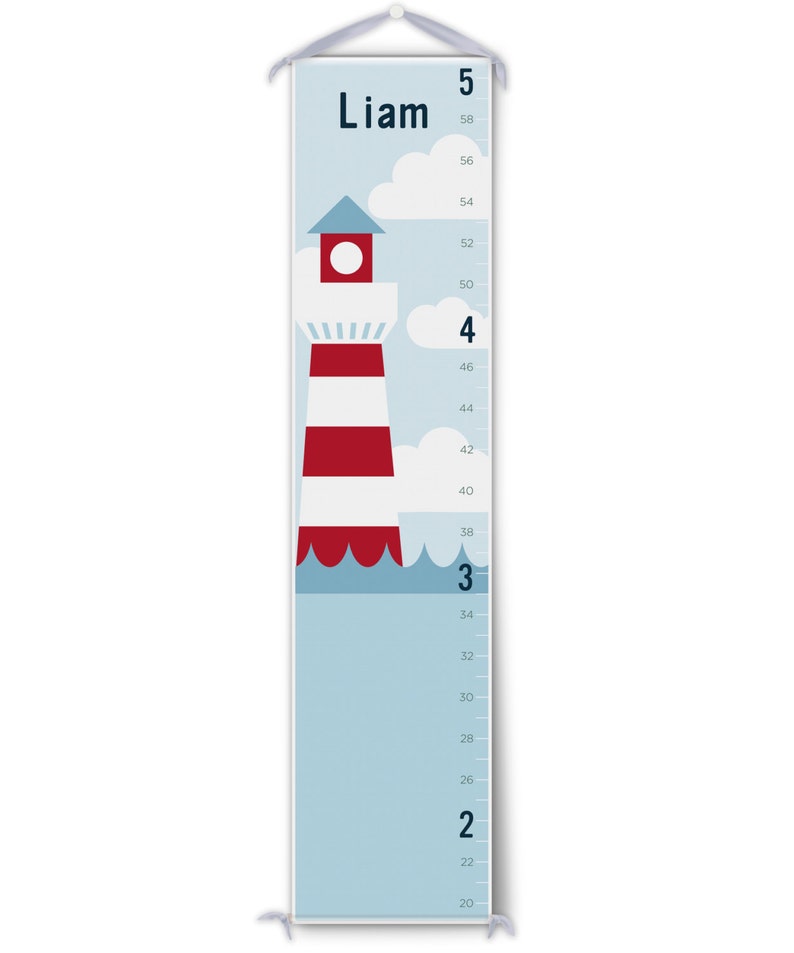 Personalized lighthouse Nautical Growth Chart - Etsy