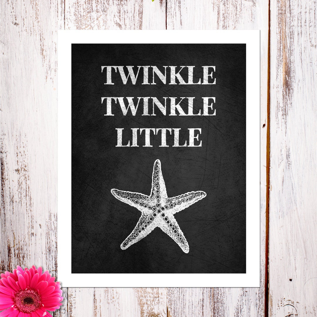 Children's Nursery Decor "twinkle Twinkle Little Star(fish)" Chalkboard ...
