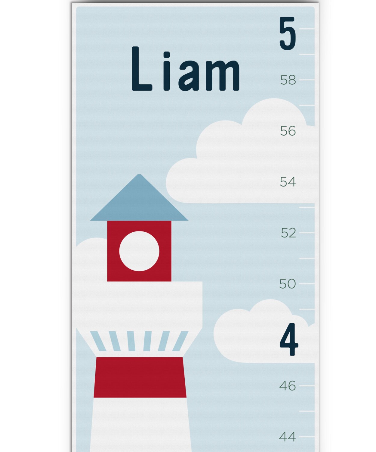 Personalized Lighthouse Nautical Growth Chart | Etsy