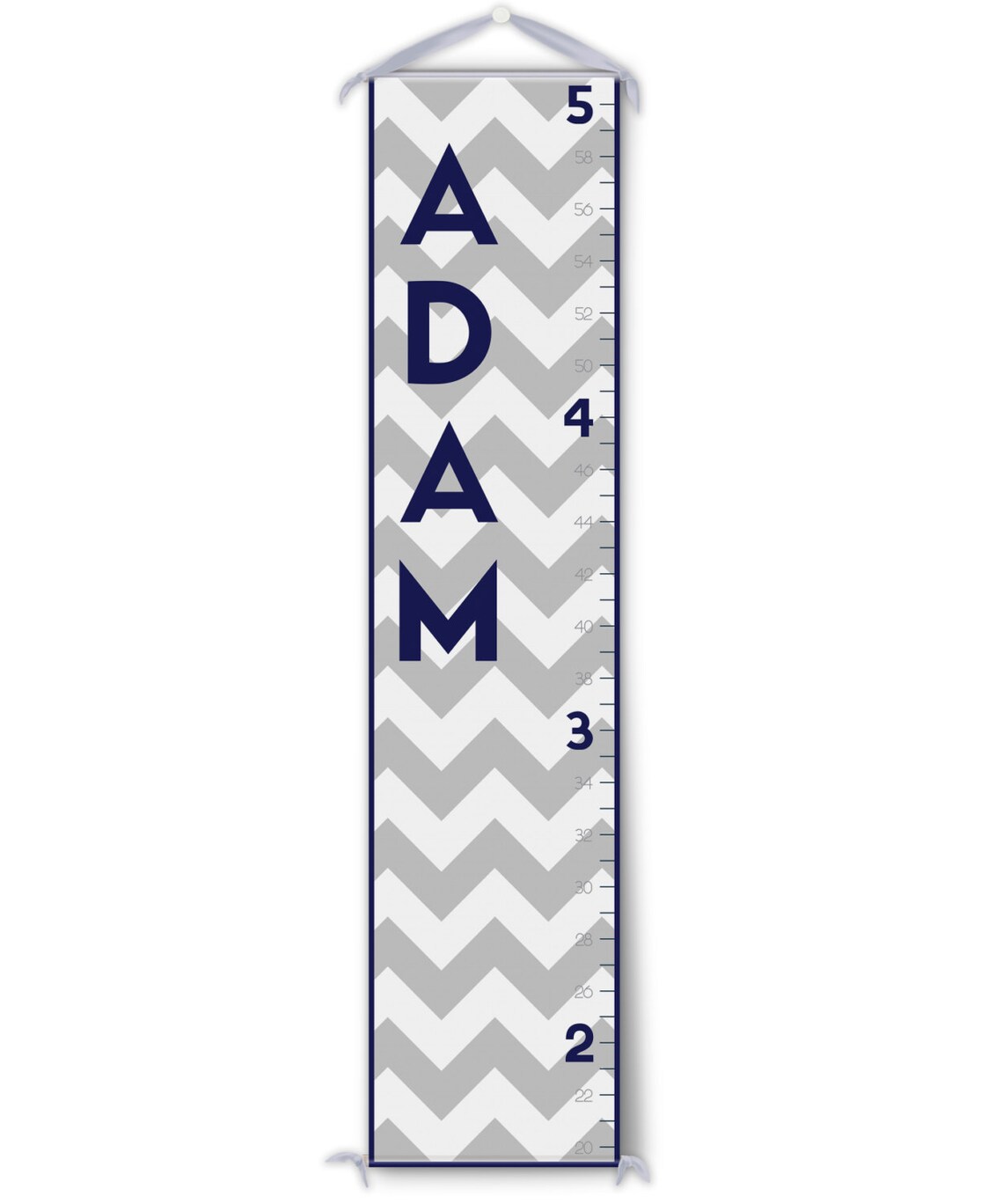 Personalized modern Chevron Growth Chart in Grey - Etsy