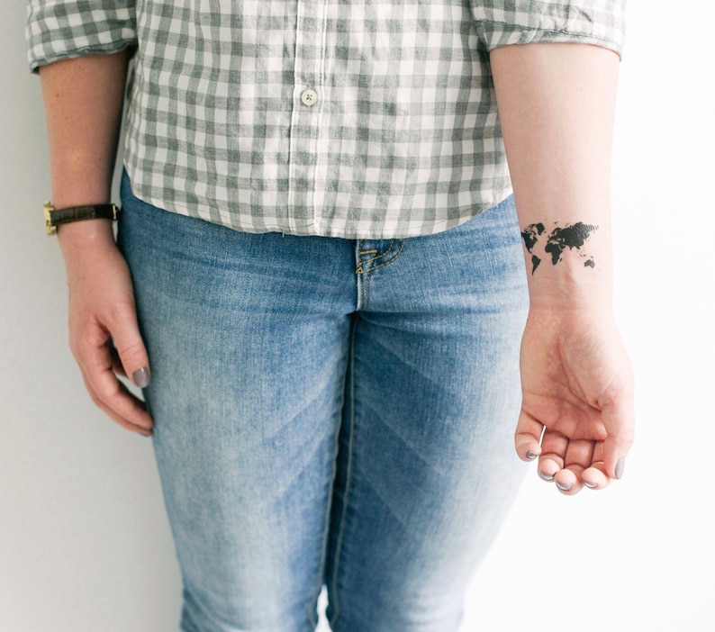 Mappemonde 2 tatouages temporaires SmashTat - Etsy France Mappemonde 2 tatouages temporaires SmashTat - Etsy France