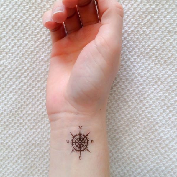 Temporary Compass Tattoo - Etsy