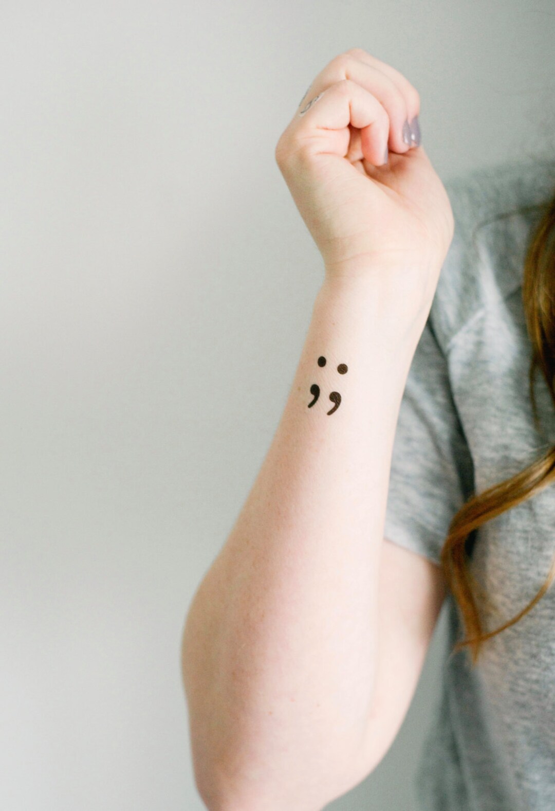2 Sets of Semicolon Temporary Tattoos- Smashtat - Etsy