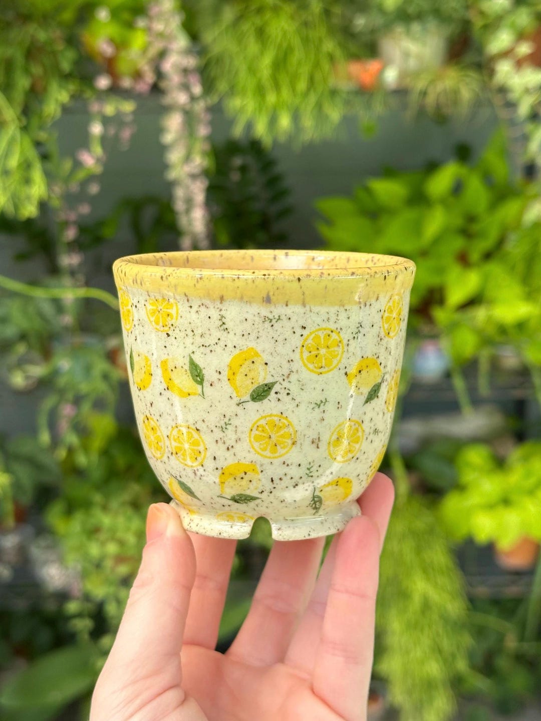 Mini Ceramic Planter | Handmade Pottery, Plant Pot, Yellow Planter ...