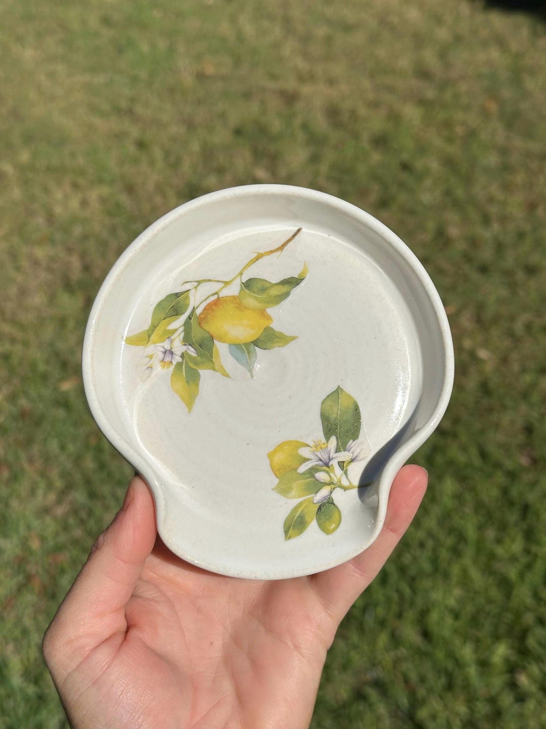 Ceramic Spoon Rest, Spoon Plate, Handmade Pottery, Lemon Spoon Rest - Etsy