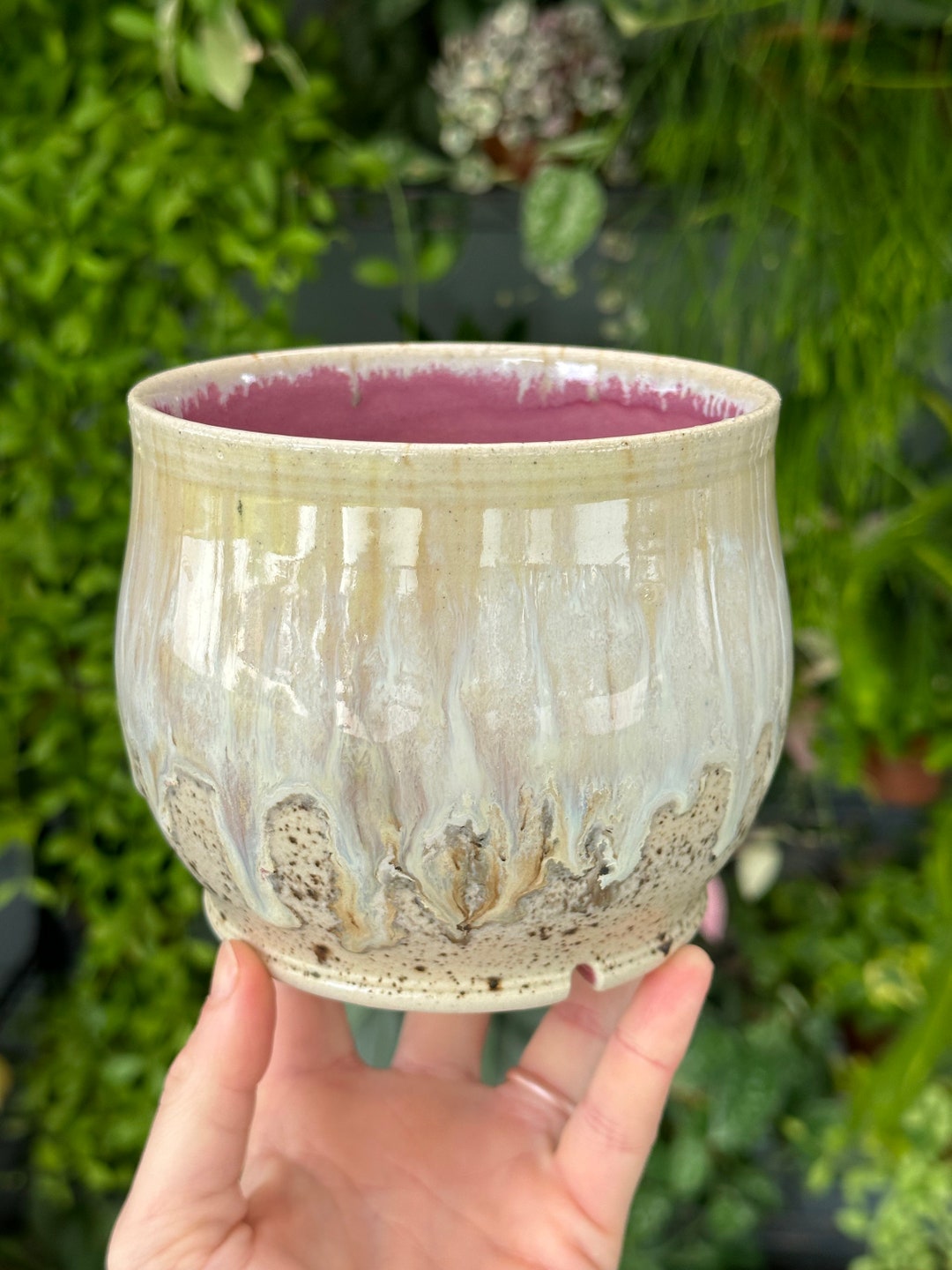 Ceramic Planter Handmade Pottery Planter Plant Pot Pink - Etsy