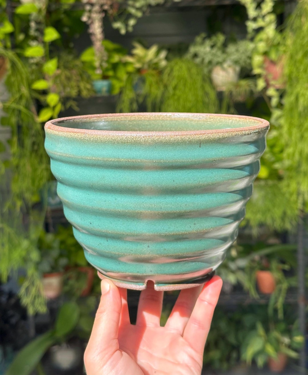 6” Ceramic Planter | Handmade Planter, Ceramic Plant Pot, Green Planter ...
