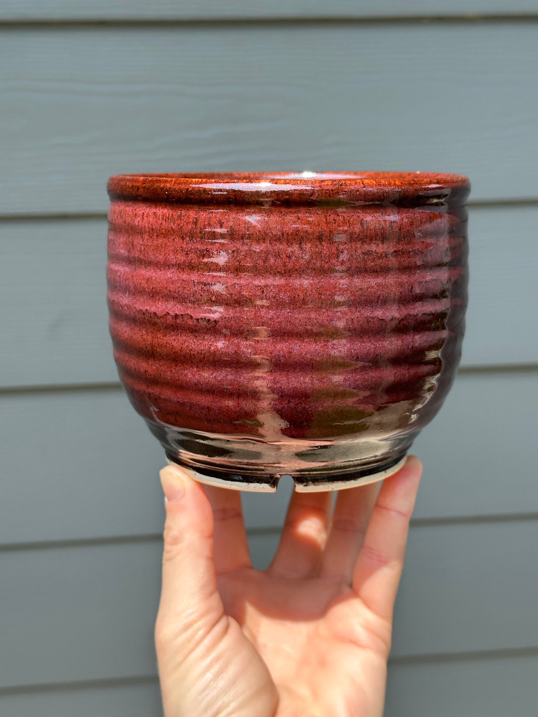 Ceramic Planter Handmade Pottery Planter, Plant Pot, Purple Planter ...