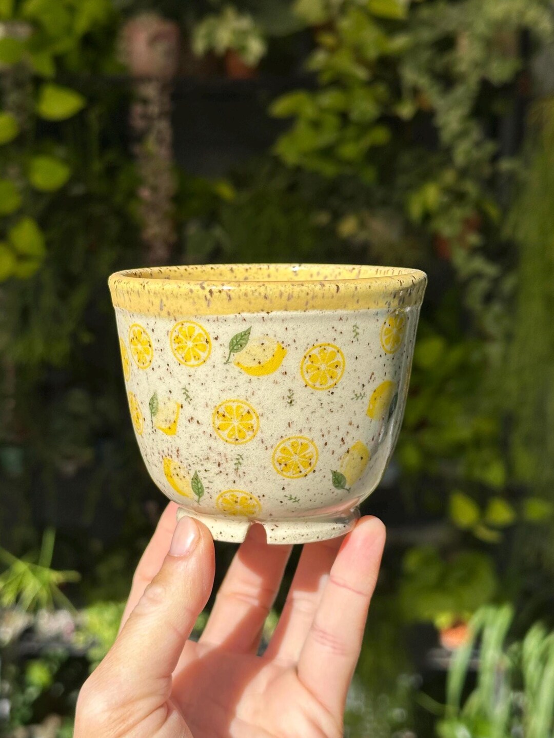 Mini Ceramic Planter | Handmade Pottery, Plant Pot, Yellow Planter ...