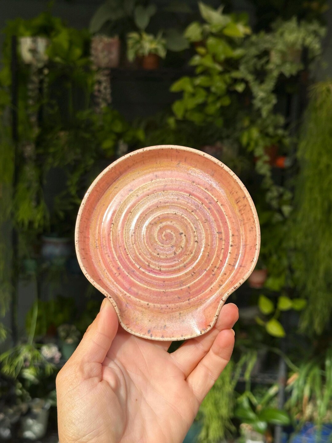 Ceramic Spoon Rest, Spoon Plate, Handmade Pottery, Orange Spoon Rest ...