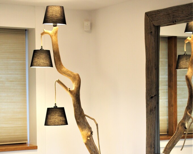 Exclusive Floor Lamp 67 A Lamp Made of a Natural Oak Branch. Eco Lamp ...