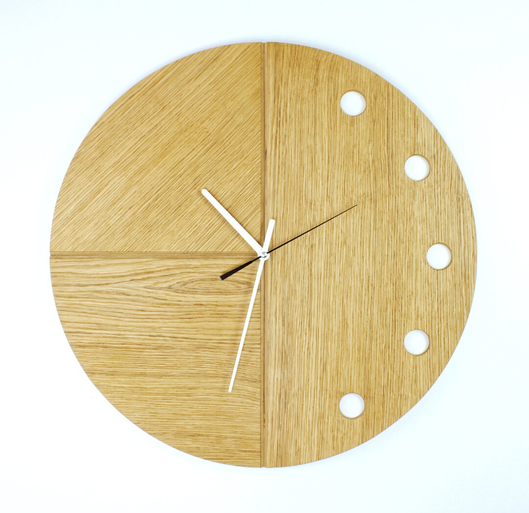 Large Clock With a Diameter of 50 Cm, a Wall Clock, an Oak Clock, a ...