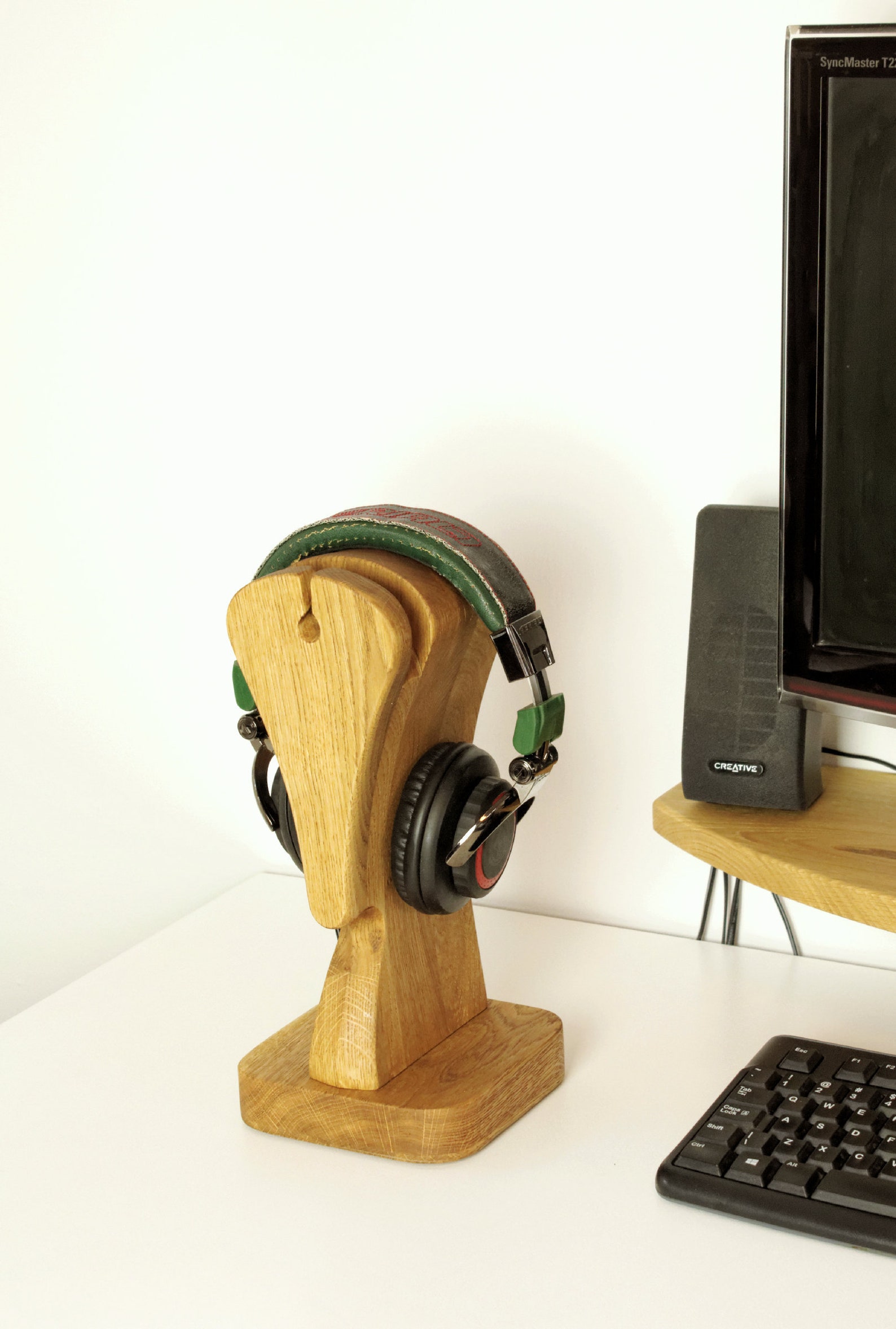 Headphone Stand "gambit Iv", Oak Wood, Computer Accessories, Gift, for ...