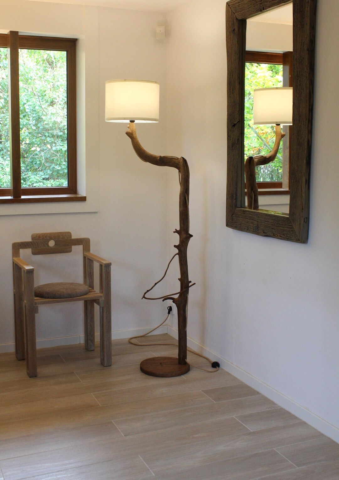 Floor Lamp -86 -, Made of Natural Oak Branch. Unique, Eco, From the ...