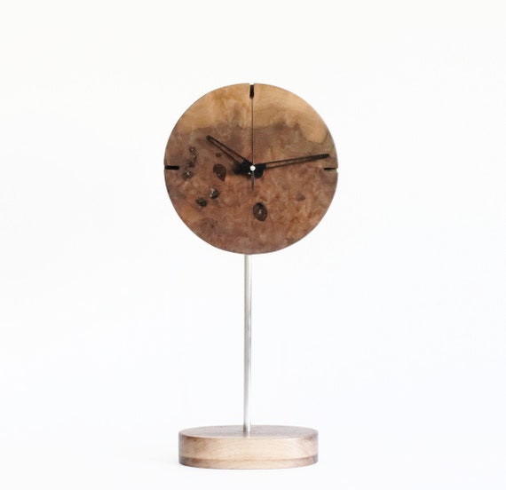 Oak Clock io Bleached Oak Standing Clock Round | Etsy