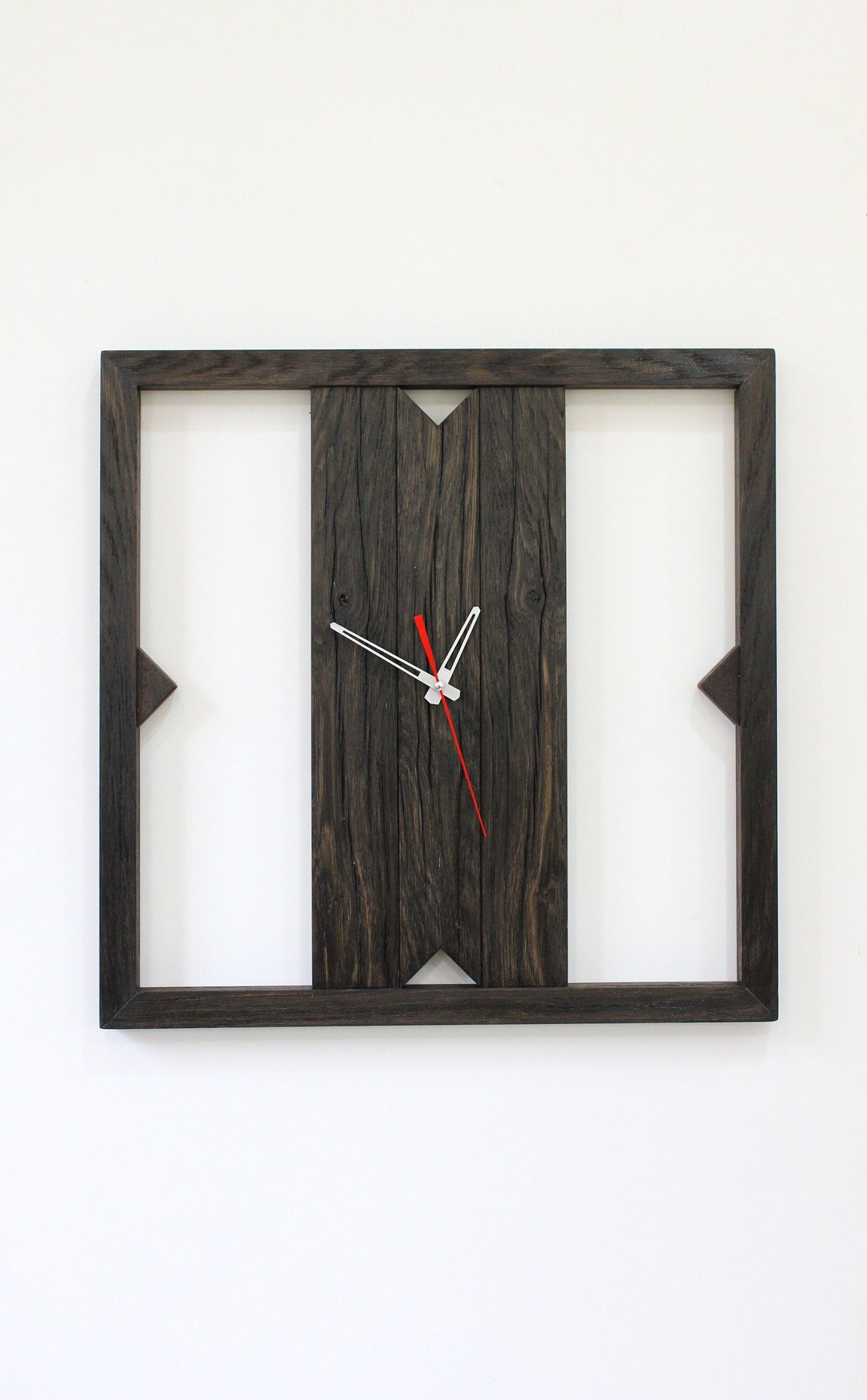 Handmade Black Oak Wall Clock: 4500-year-old Wood Sculpture - Etsy