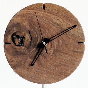 Oak Clock "io", Bleached Oak, Standing Clock, Round Clock, Silent ...