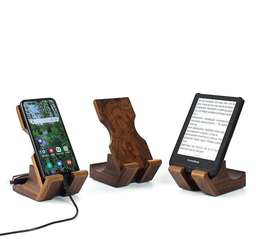 American Walnut Phone Stand. Ipad, Tablet, Smartphone Stand. E-reader ...