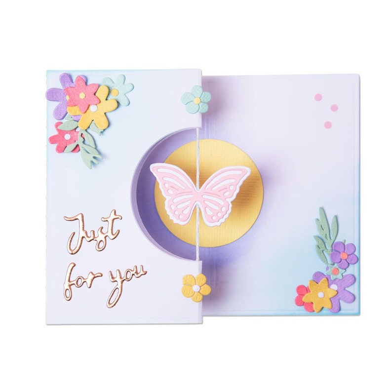 Butterfly Spinner Card by Georgie Evans 665074 New Sizzix Thinlits Set of 14 Dies - Etsy