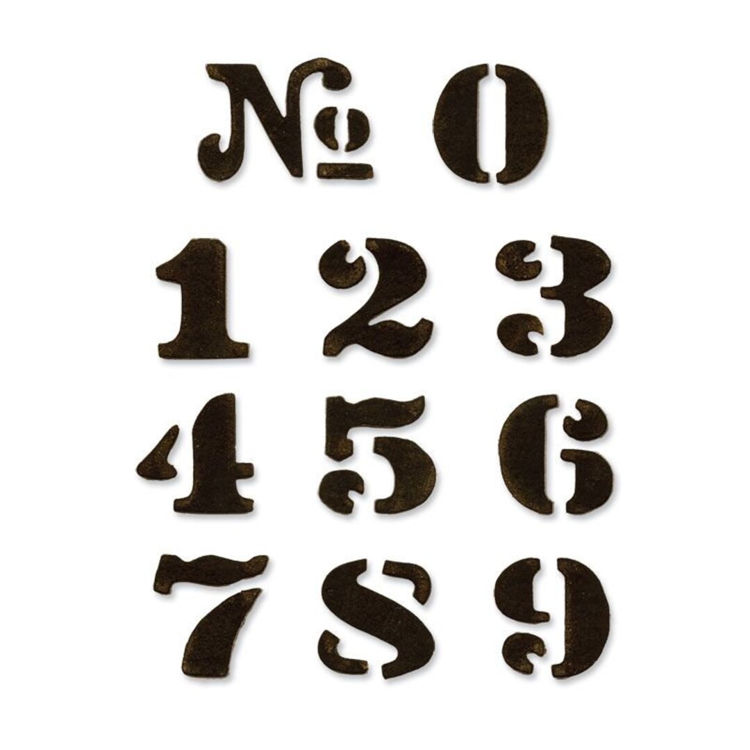 Cargo Stencil Number Set by Tim Holtz Alterations #657841 - New! Sizzix ...