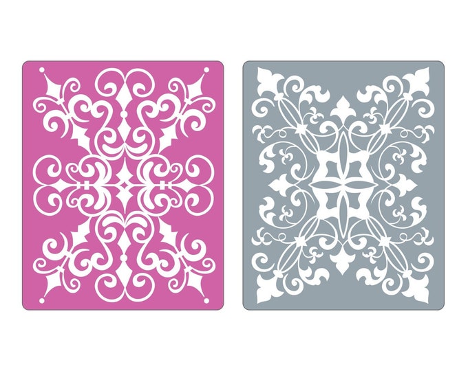 Damask Set 656795 New Sizzix Textured Impressions Embossing Folders ...