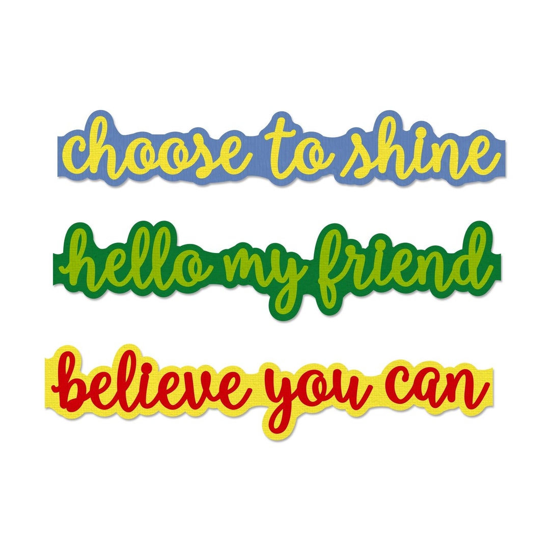 Horizontal Drop-ins Sentiments #661837 - New! Sizzix Thinlits Drop-ins - 6 Dies - Designed by ...