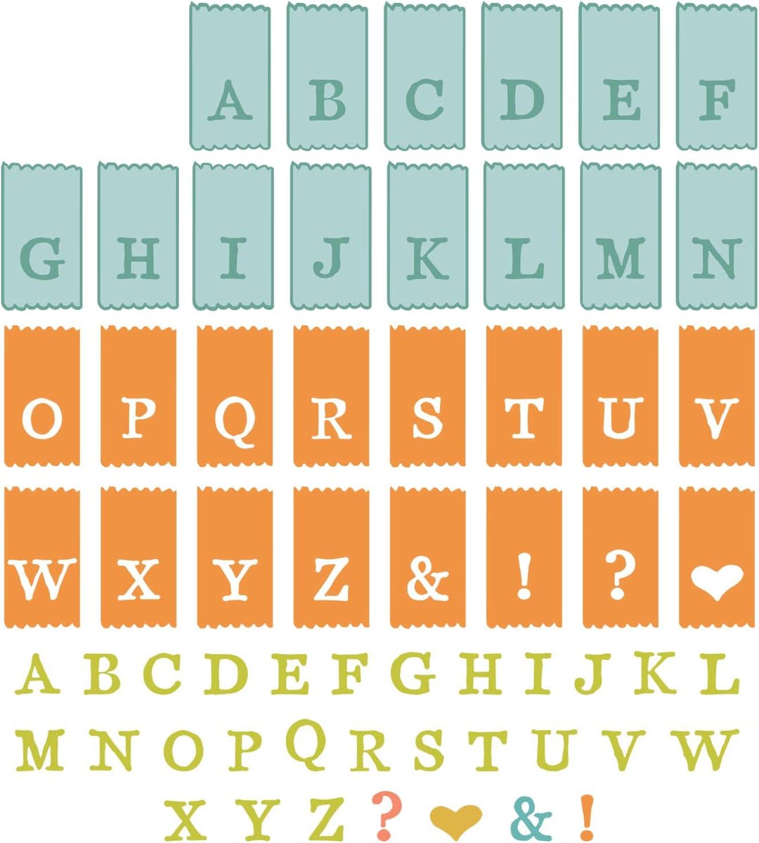 Tab Stamp Alpha by 49 and Market #666712 - New! Sizzix Set of 10 ...