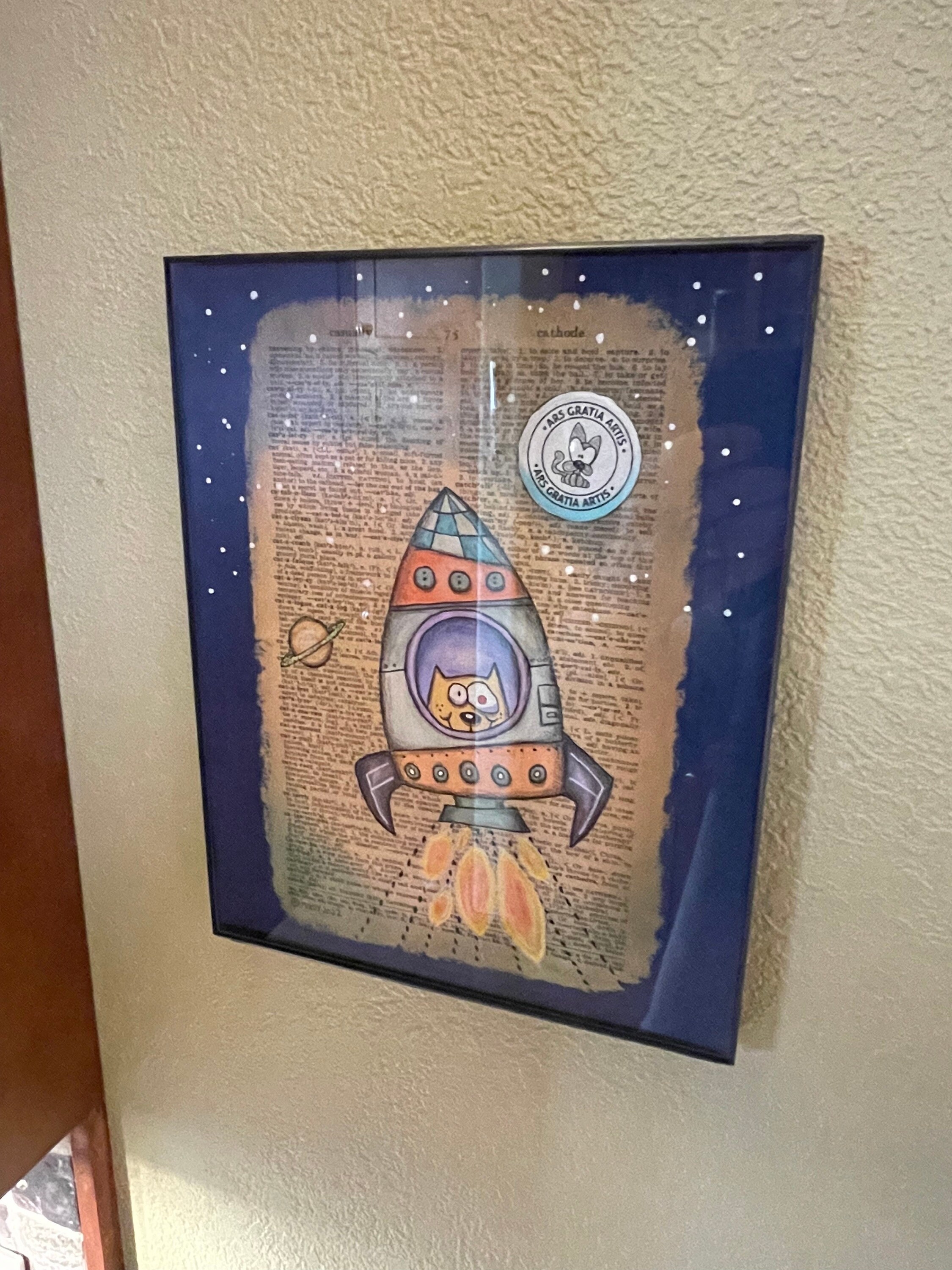 Major Tom: Original Illustration on Dictionary Page. Cats in Space - Etsy