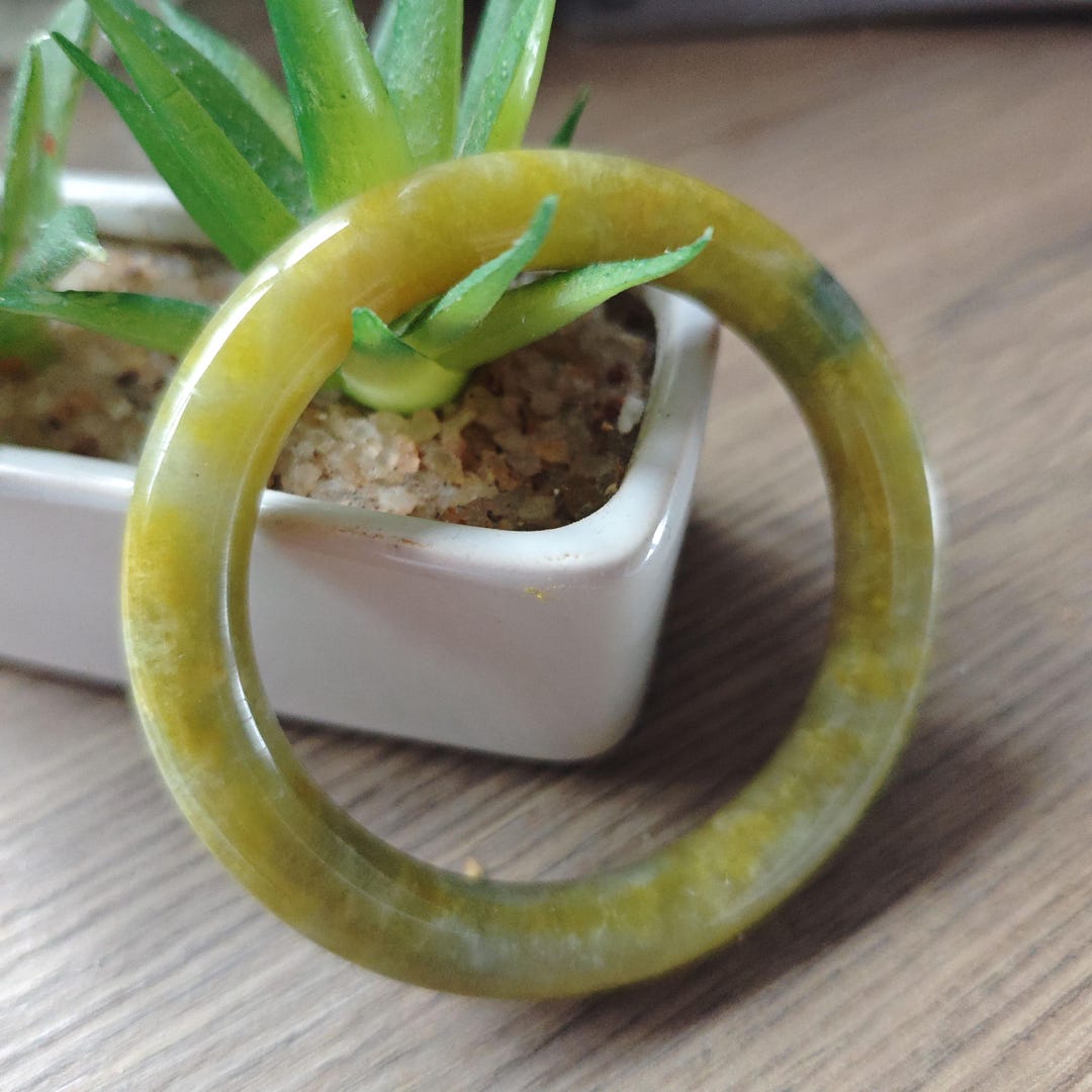 Yellow Jadeite Bangle: Burmese Grade A Stone Bracelet (55.1mm) - Etsy