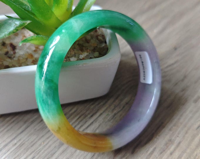 Burmese Jadeite Bangle: Imperial Green Lavender, Yellow, White - Etsy