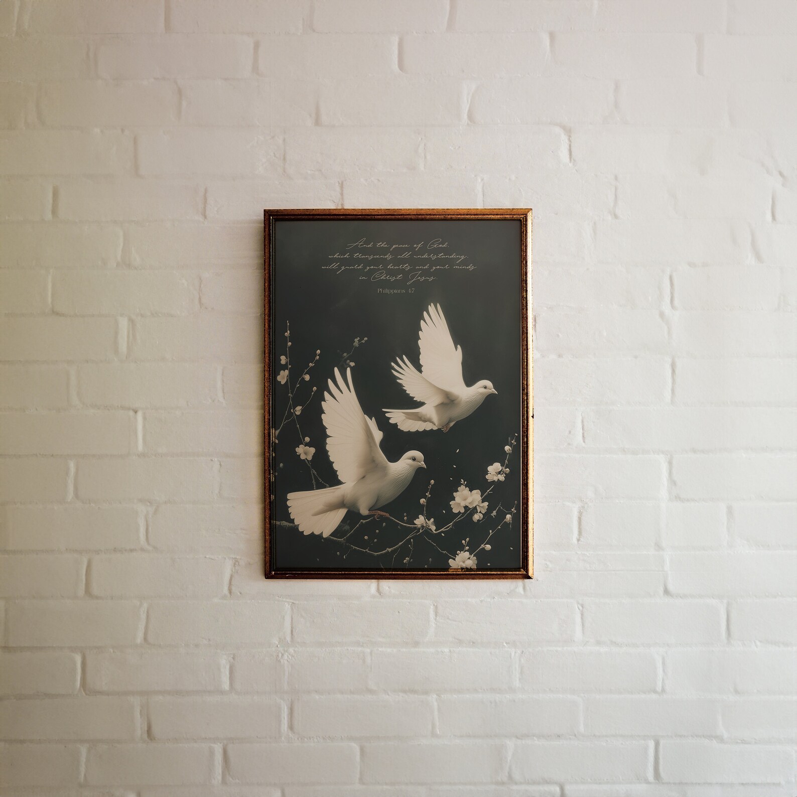 Modern Minimal Renaissance Inspired Bible Verse Artwork, Philippians 4: ...