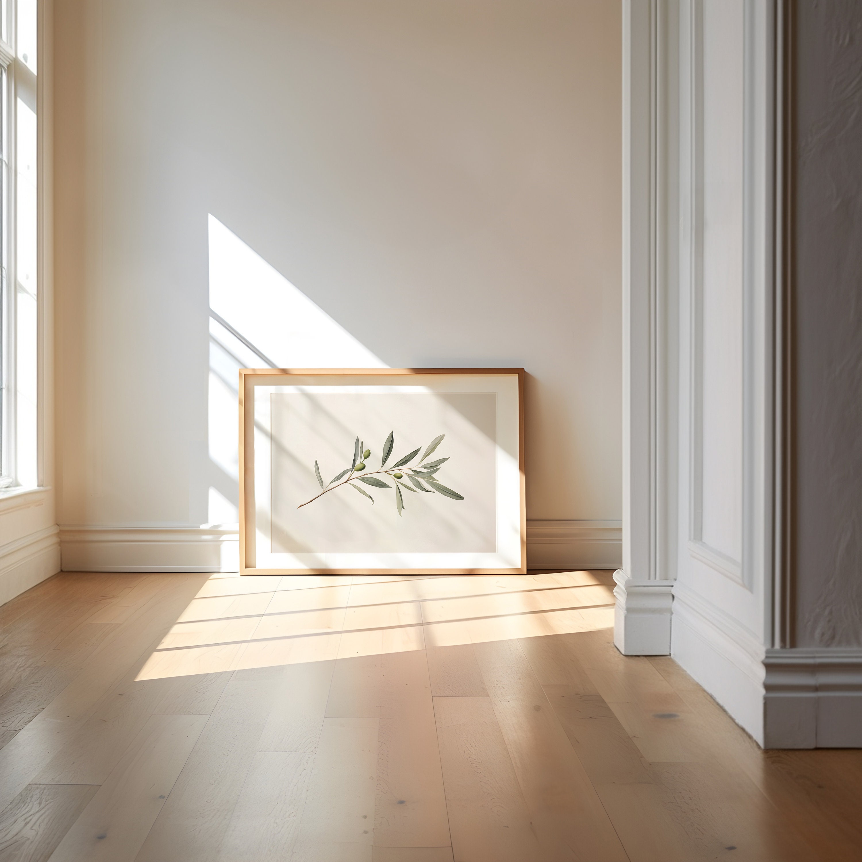 Modern Minimal Bible Verse Artwork, Watercolor Olive Branch Scripture ...