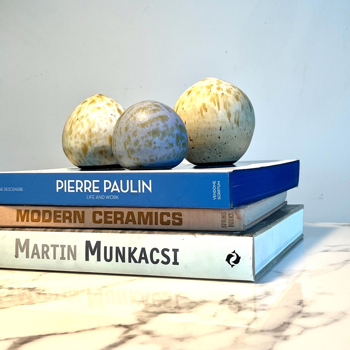 Set of 3 Handthrown Ceramic Pod Sculptures With Matte Glaze Signed ...