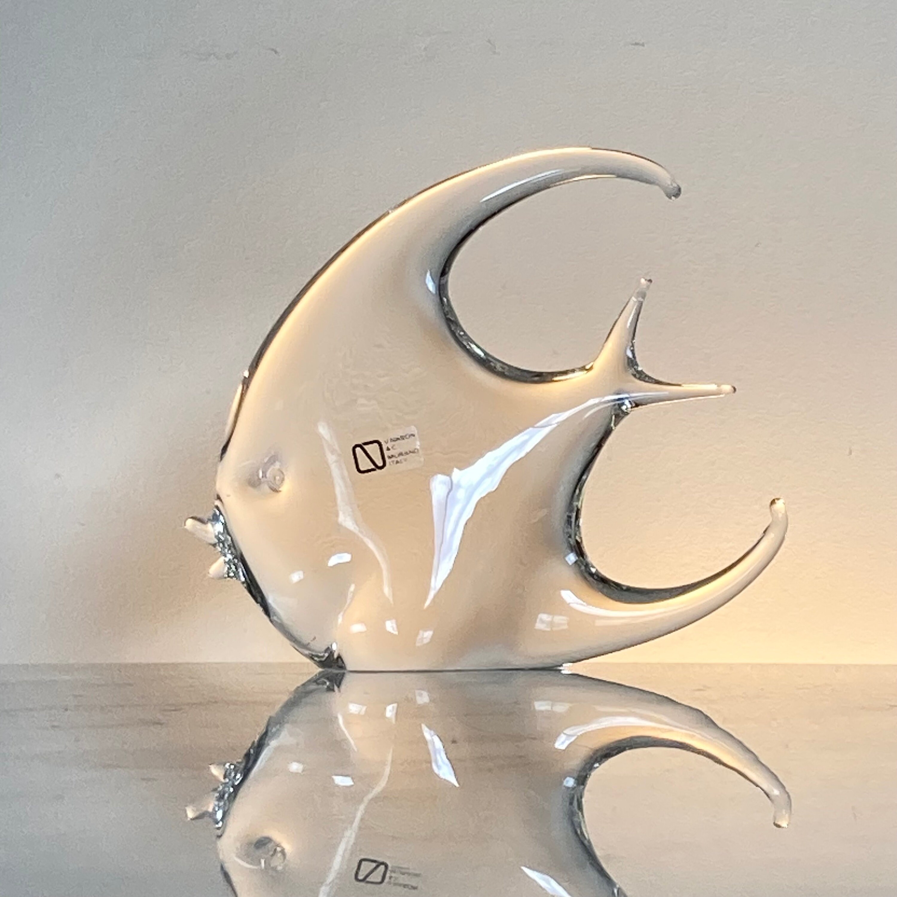Murano Handblown Clear Glass Angel Fish by V. Nason - Etsy