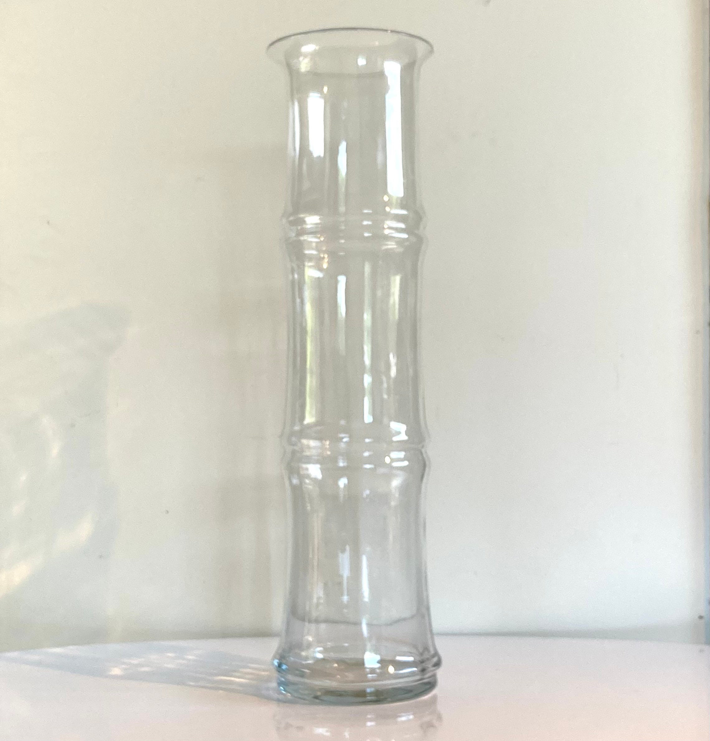 Large Blenko bamboo Vase 7820 by Don Shepherd in Clear Glass Large Blenko bamboo Vase 7820 by Don Shepherd in Clear Glass