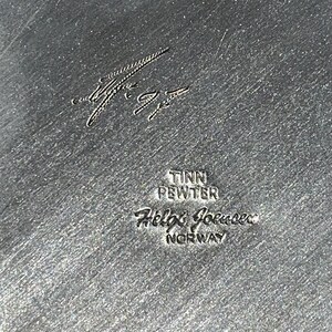 Norwegian Brutalist Circular Moonscape Plate by Helgi Joensen in Pewter ...