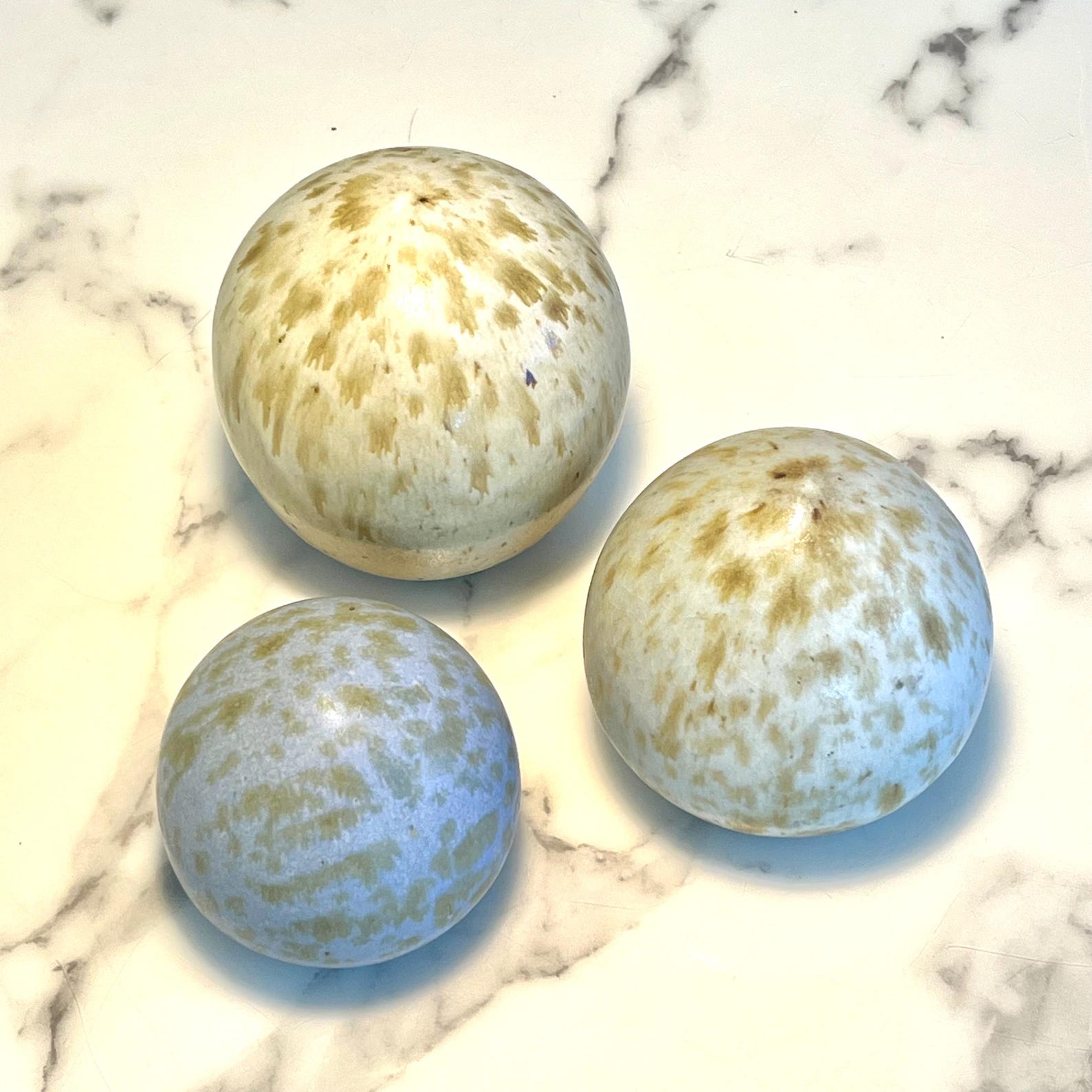 Set of 3 Handthrown Ceramic Pod Sculptures With Matte Glaze Signed ...