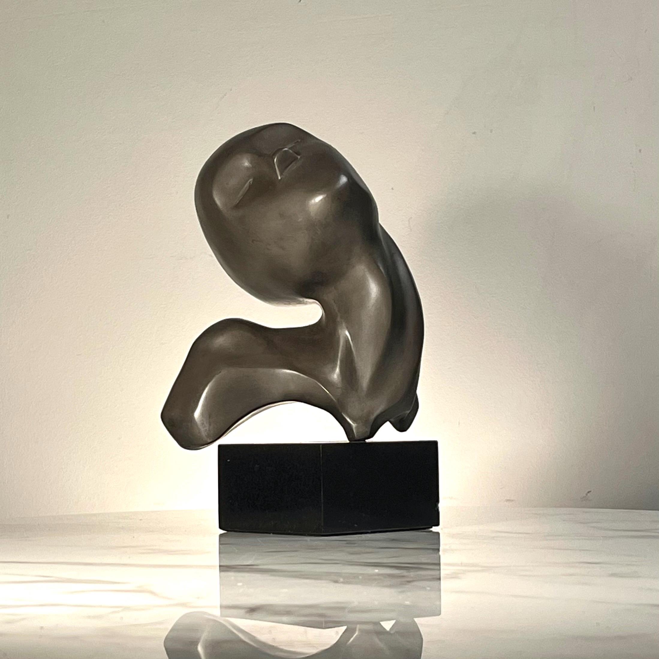 Signed Bronze Bust Sculpture of an Abstract Woman - Etsy