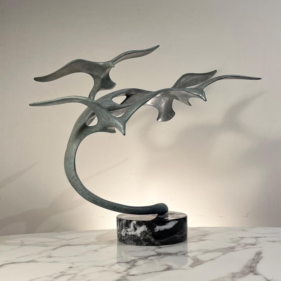 Rare and Unique Seagulls Sculpture in Bronze by Blaine Black - Etsy