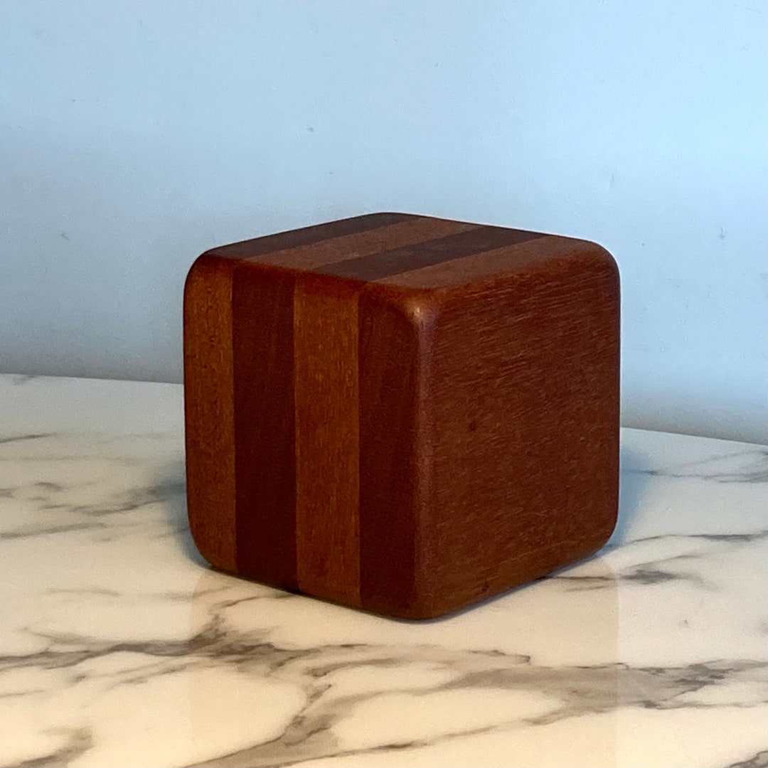 Rounded Corner Staved Wood Cube Paperweight - Etsy