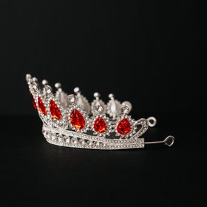 Saya's Tiara in Red Faux Ruby Crystals & Silver White Gold Color Metal ...