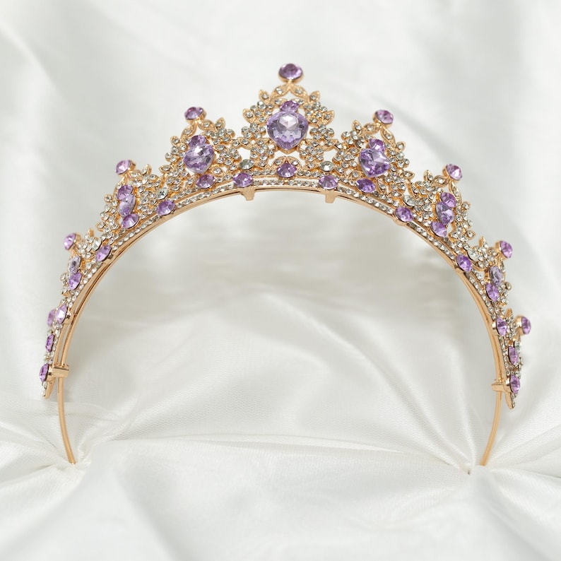 Ophelia’s Tiara in Lavender Purple & Gold - Etsy