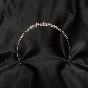 Sadie's Tiara in Silver & Pink - White Gold Color Metal, Faux Diamond ...